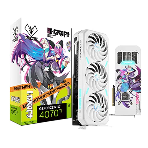 maxsun Geforce RTX 4070 Ti iCraft Limited Edition OC 12GB GDDR6X Video Graphics Card GPU for Computer Gaming PC HDMI2.1 DLSS 3.5 PCIE 4.0 X16 RGB 𝗔𝗻𝗶𝗺𝗲 𝗪𝗵𝗶𝘁𝗲 𝗚𝗣𝗨