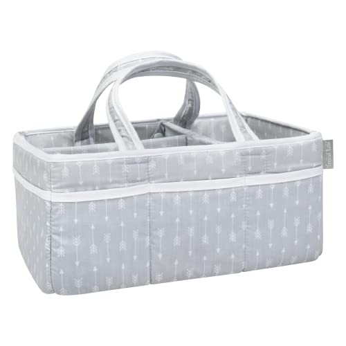 Trend Lab Gray Arrows Storage Caddy Diaper Organizer for Baby Nursery and Changing Table Accessories, 12 in x 6 in x 8 in