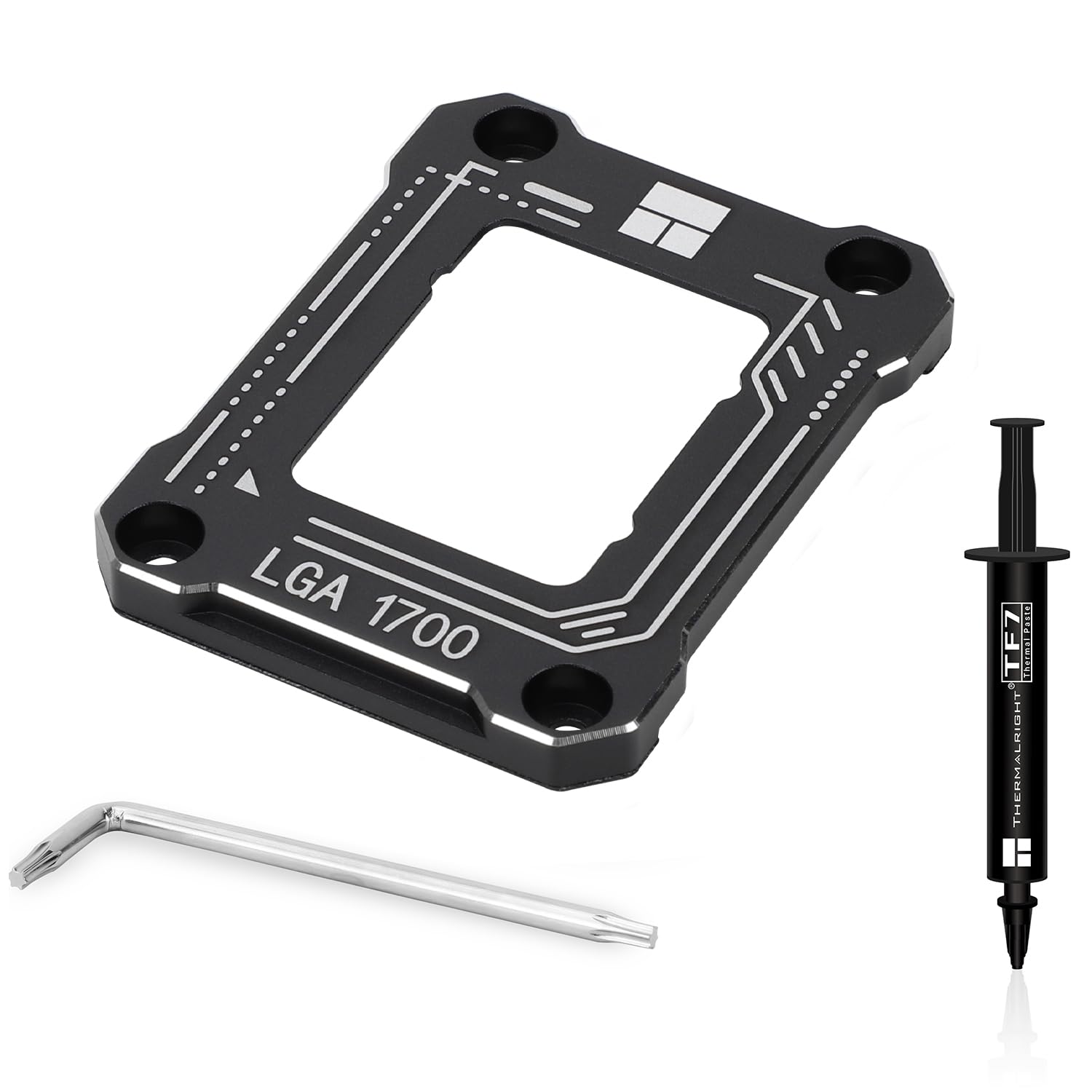 Thermalright Intel12th13th Generation LGA1700 Anti-Bending Buckle,Curved Pressure Plate,CPU Fixing Buckle,CPU Stress Bending Correction Fixer,Fully Fitted and Fixed Without Trace Installation (Black)