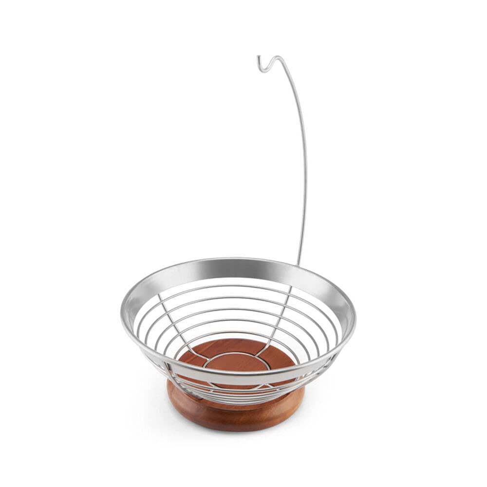 Sabatier Wire and Aacacia Wood Fruit Bowl with Banana Hanger
