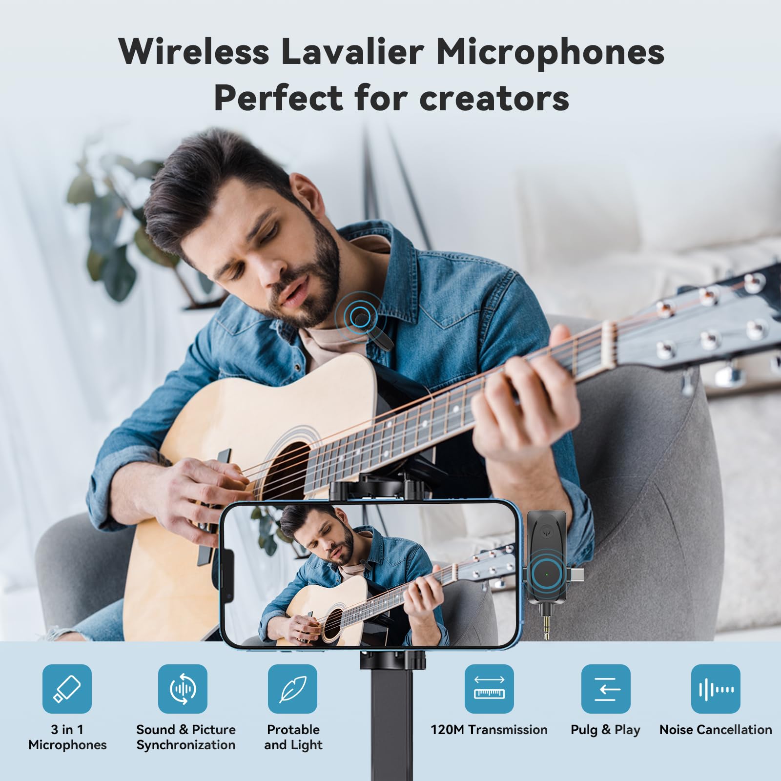 Maxtopfit 393FT Wireless Lavalier Microphone: 2.4G Noise Cancellation, Double Mics for YouTube, TikTok, Interviews, and Vlogs β Enhance Your Content Creation Effortlessly