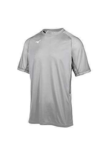 Mizuno Aerolite Crew Baseball Jersey, Grey, Medium