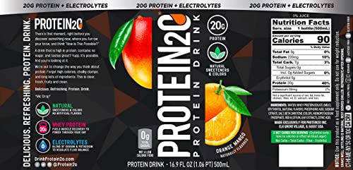 Protein2o 20g Whey Protein Isolate Infused Water Plus Electrolytes, Sugar Free Sports Drink, Ready To Drink, Gluten Free, Lactose Free, 20g Variety Pack, 16.9 Fl Oz (12 Count)