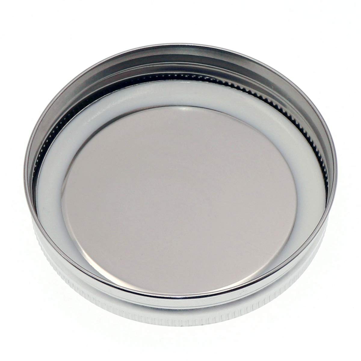 Stainless Steel Rust Proof Mason Jar Canning Lids and Bands/Rings - 10 Pack - Split-Type Mason Jar Tops/Caps for Wide Mouth (86MM) Jars, Polished Surface, Reusable, Leak Proof