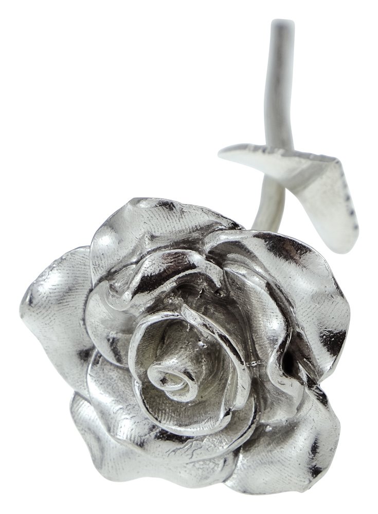Tin Anniversary 10 Year Metal Rose - 100% Pure Casted Tin Wedding Anniversary