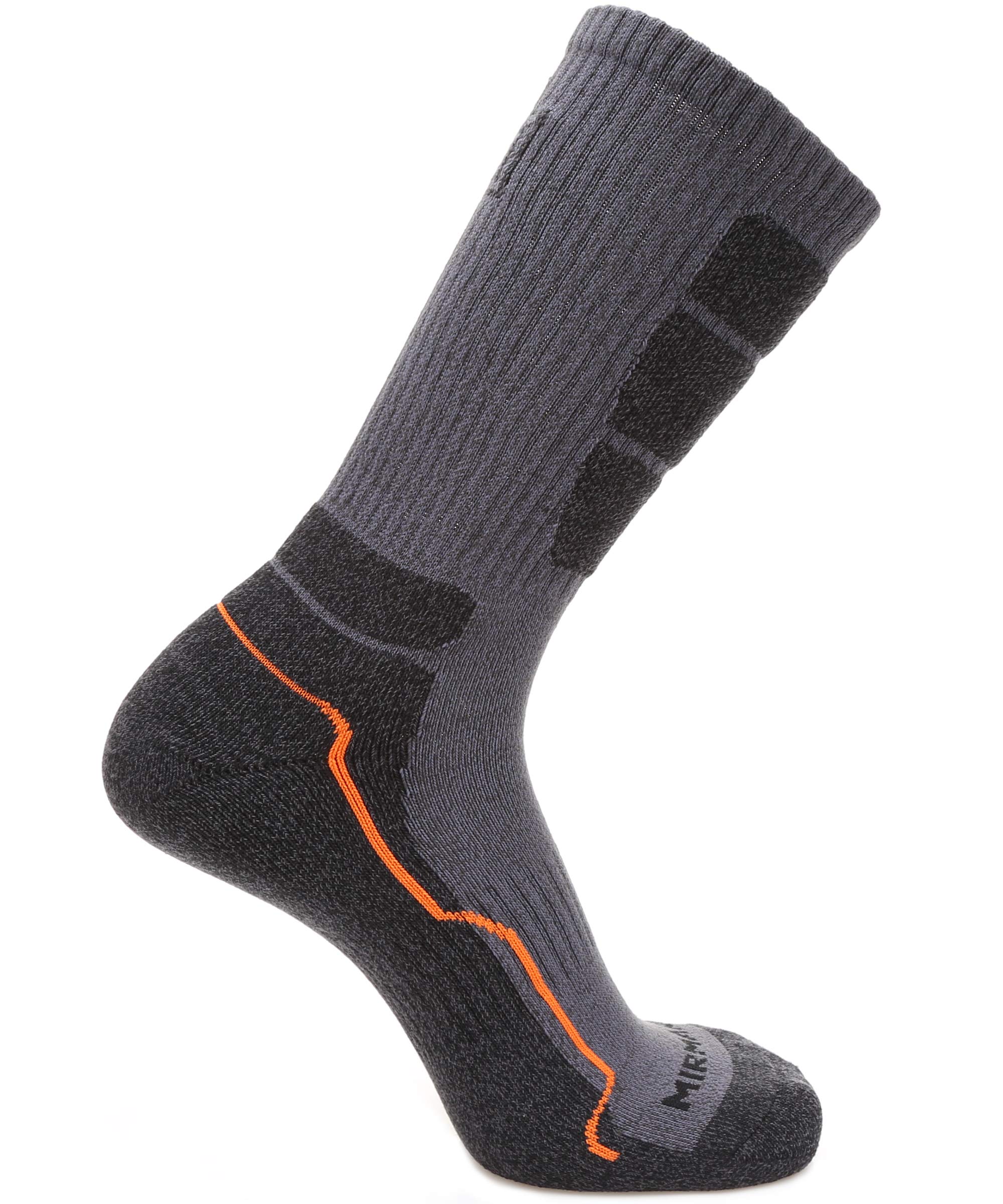 MIRMARU Men's 5 Pairs Hiking Outdoor Trail Running Trekking Moisture Wicking Cushion Crew Socks (M222-LARGE)