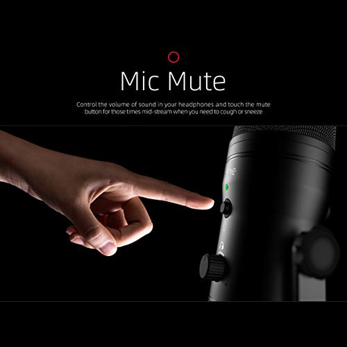 VIBY USB Recording Microphone Computer Podcast Mic for PC,Four Pickup Patterns for Vocals,Gaming,Zoom-Class