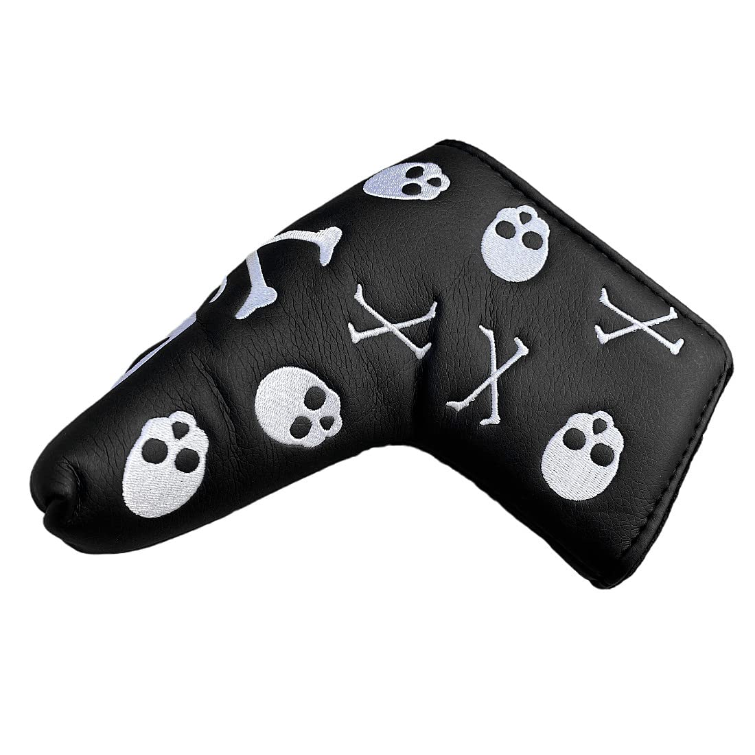 Skull and Cross Bone Golf Putter Cover Headcover Blade Putter Head Cover in Black fits for Scotty Cameron Neowport Putter Width Under 1.5β