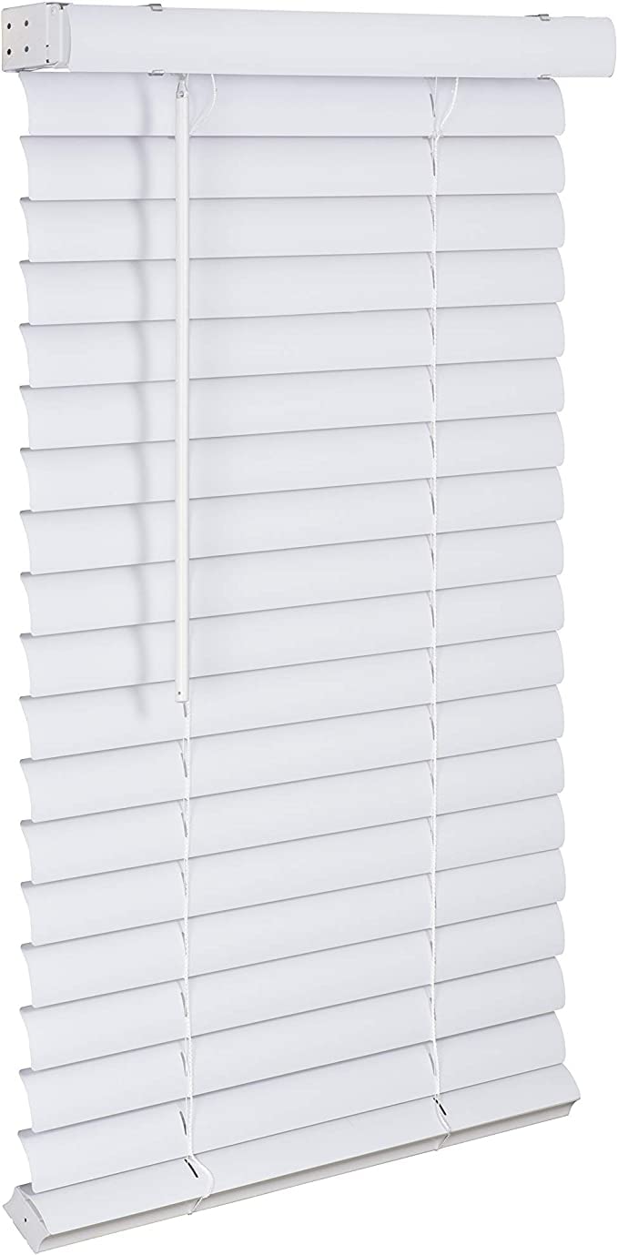 Lotus & Windoware Cordless, 2 Inch Vinyl Plus Blind 82" Wide x 60" Long, White (RTX8260WH)