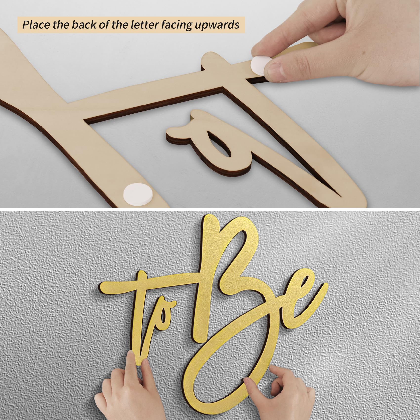 Wooden Bride To Be Sign with Gold Painted for Bachelorette Bridal Party Banner Bridal Shower Bride To Be Decorations(Gold)