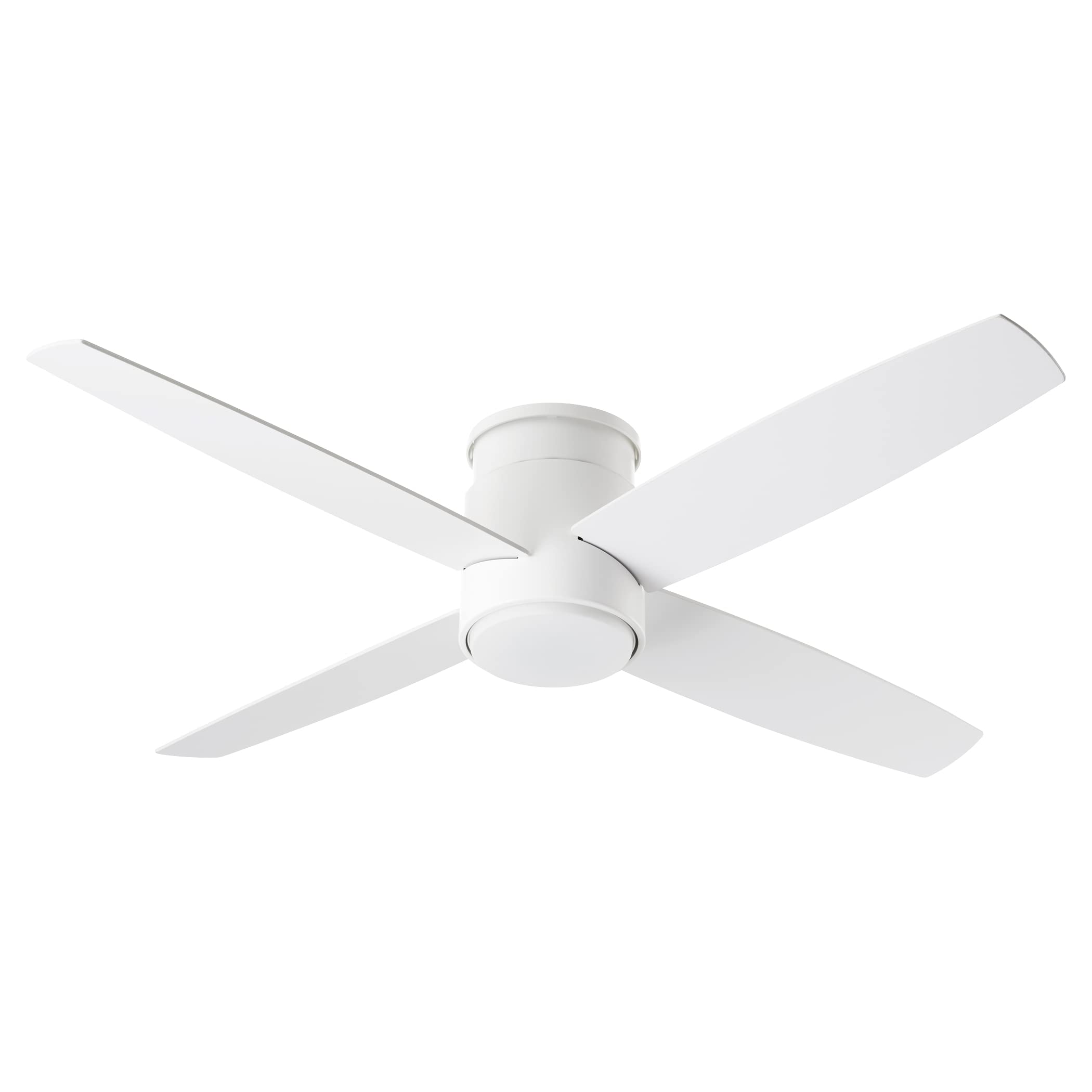 LUZAIRE DESIGN Oxygen 3-102-6 | Oslo 52" Four Blade Hugger I Modern Ceiling Fan β White | Three Speed Reversible Motor With Optional Remote Control | Damp-Rated (52 Inch, White)