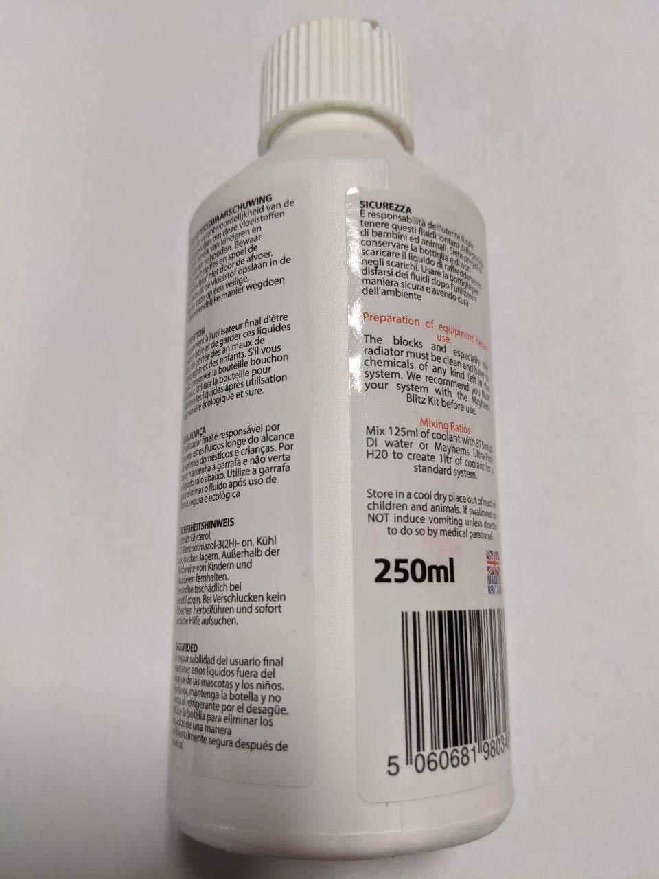 Mayhems - PC Coolant - X1 Concentrate - Eco Friendly Series, UV Fluorescent, 250 ml, Clear Blue