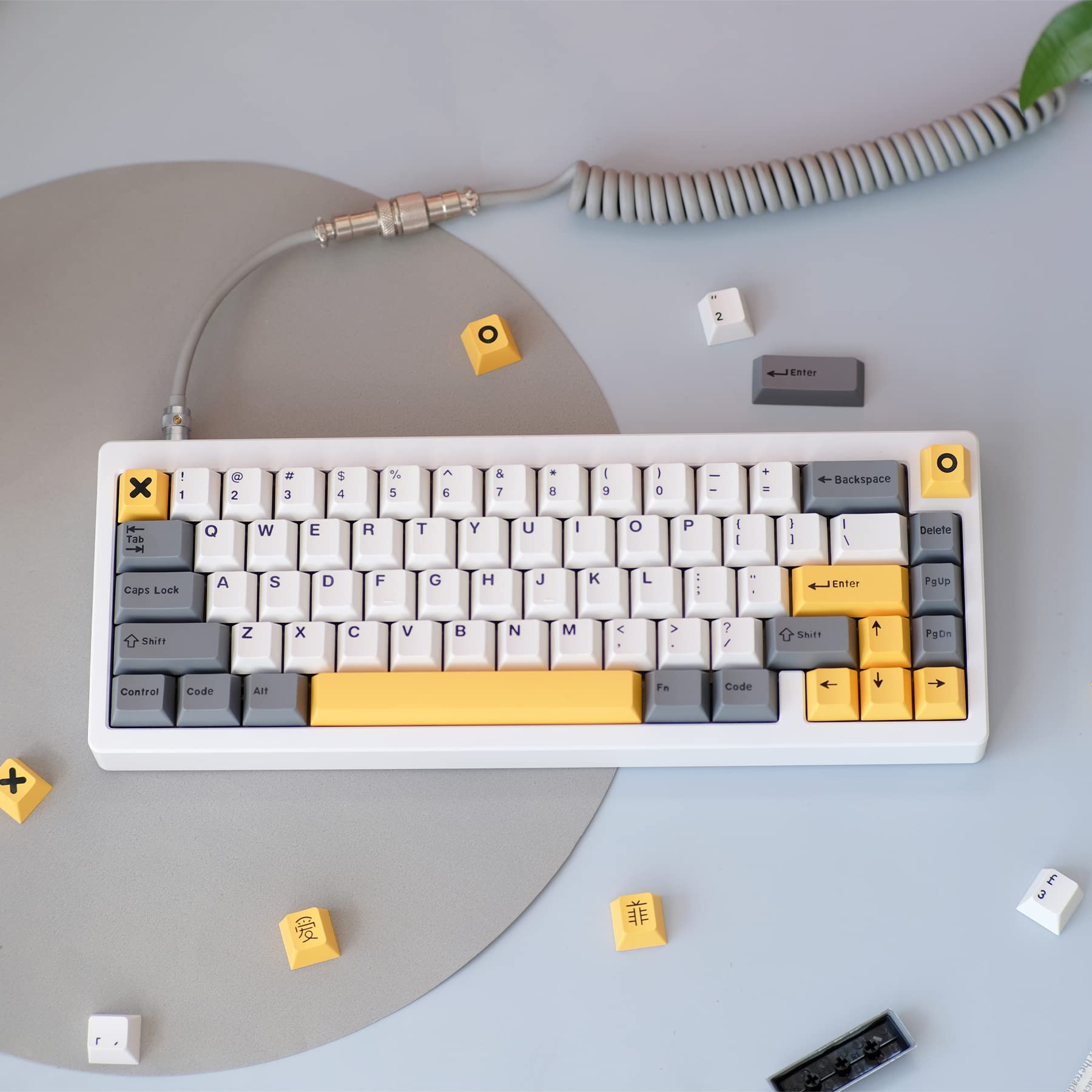 UniCusMech Cherry Profile Keycaps Double Shot ABS 173 Keys ANSI & ISO Layout Keycaps for Mechanical Gaming Keyboard Cherry MX Switches (Heavy Industry)