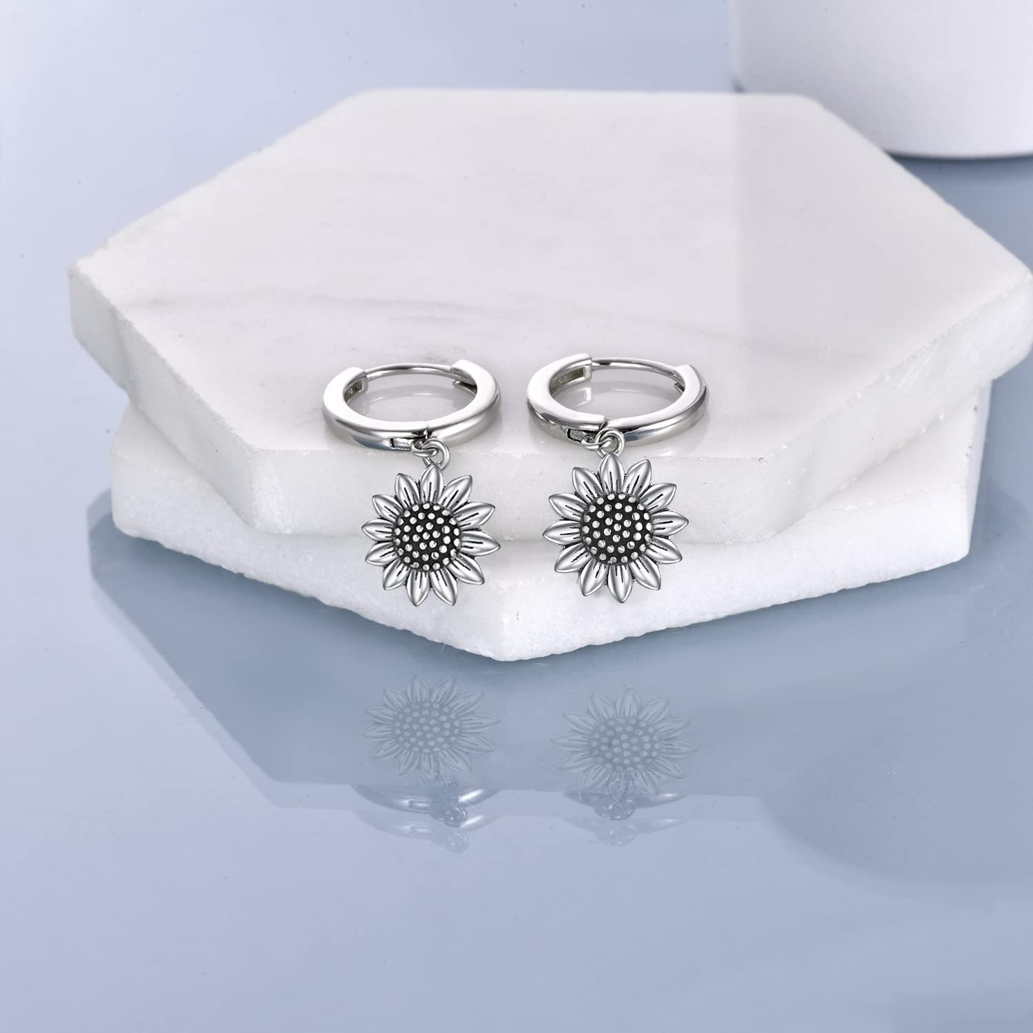 POPLYKE Butterfly Hoop Earrings Sterling Silver Butterfly Earrings for Women Birthday