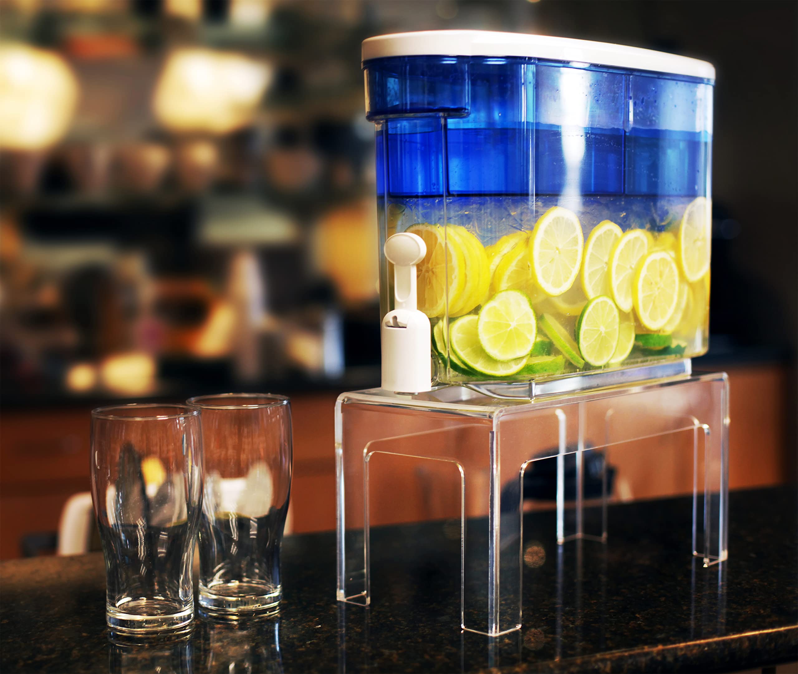 The Beverage Butler Countertop Water Filter Pitcher Stand - Clear Heavy Duty Acrylic Frame - 12" x 6" x 6" - Compatible with Brita UltraMax, PUR Ultimate and, ZeroWater ZD018