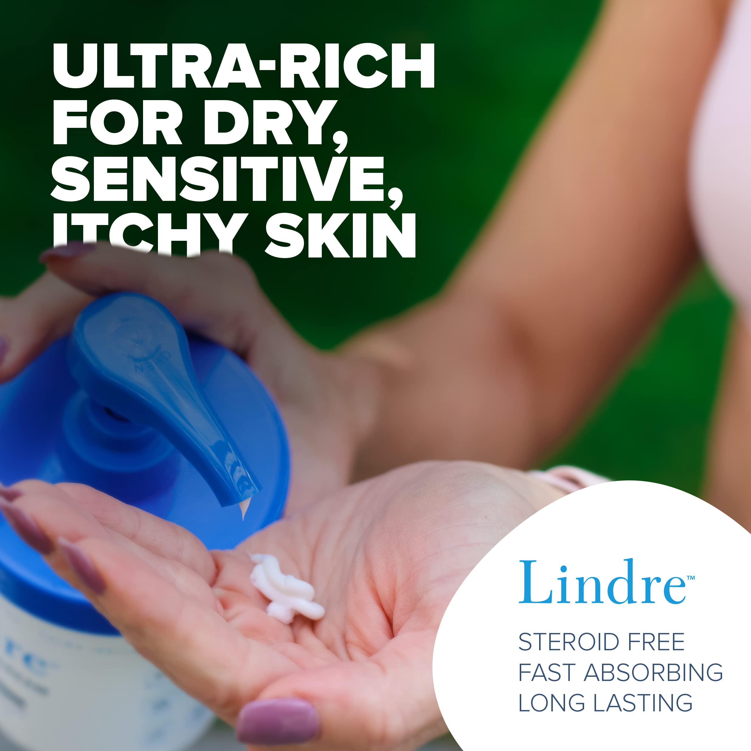 Lindre Regular Strength Hemp Cream for Dry to Very Dry, Sensitive Skin. Fragrance Free, Steroid Free, Dermatologist Tested. Original Formula, 1.7oz