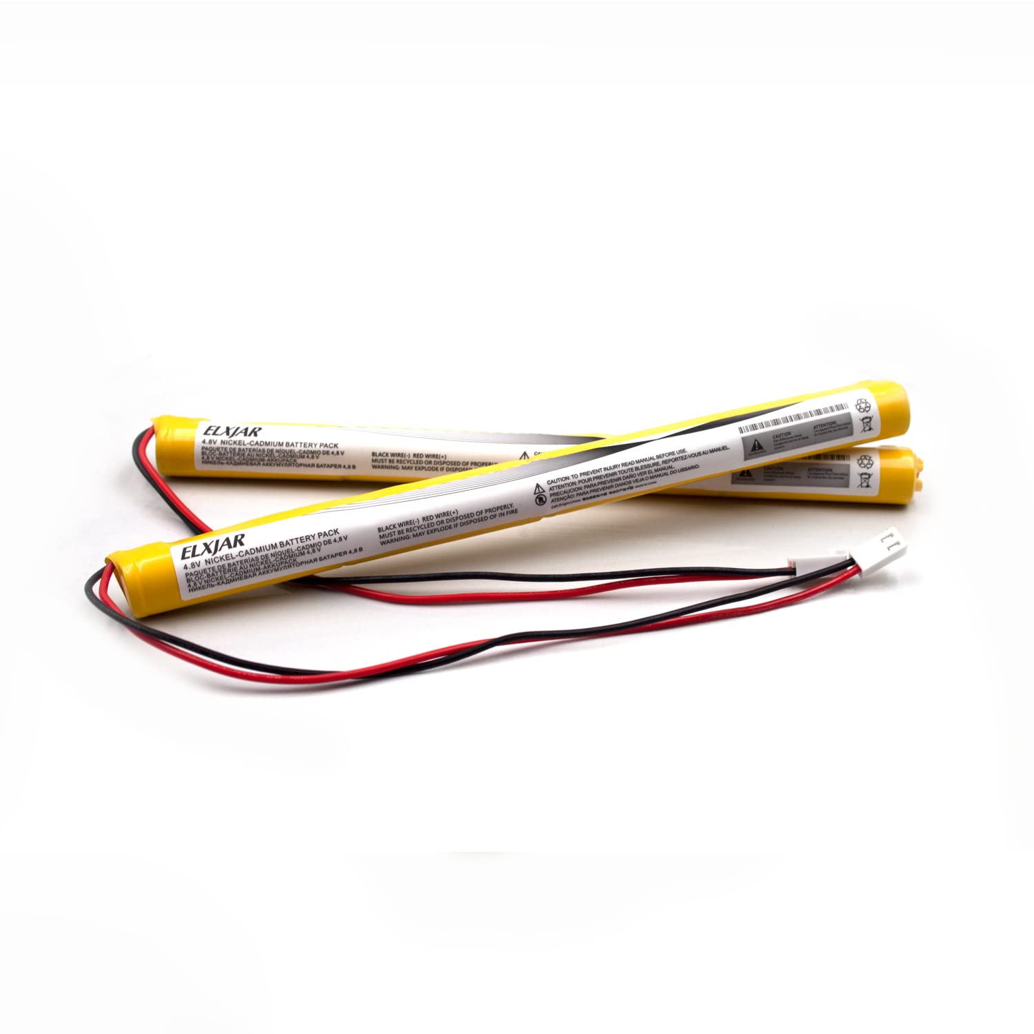 YUTSUJO (2-Pack) 4.8V 800mAh NICD Battery Pack Replacement for Dantona Custom-200, Evenlite B310011, BGN800-4AWP-B830EC, Guy 19537