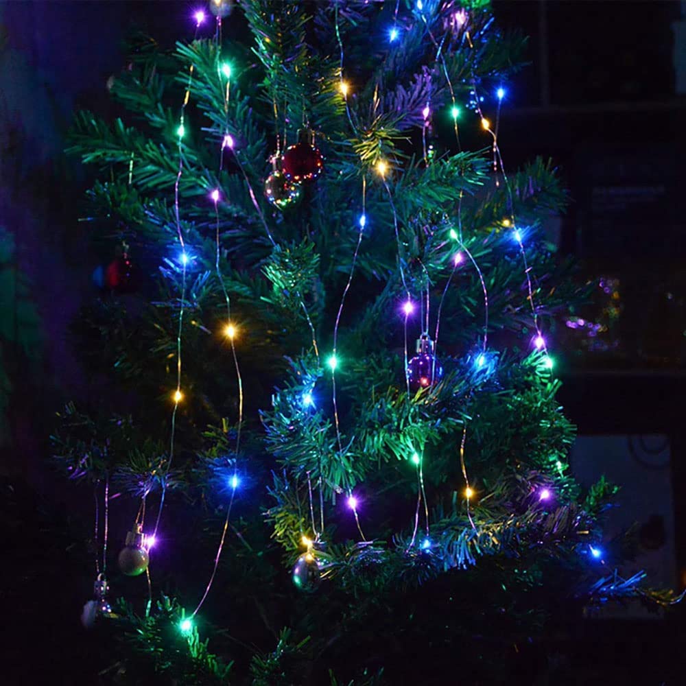 Led Fairy Lights Battery Operated Mini Battery Powered Silver Wire Starry Fairy Lights for Bedroom, Christmas, Parties, Wedding, Centerpiece, Decoration (Blue)