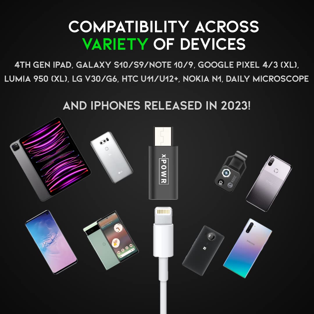 xPOWR 3-Pack Lightning to USB C Adapter - Fast Charging, Wide Compatibility, Plug and Play