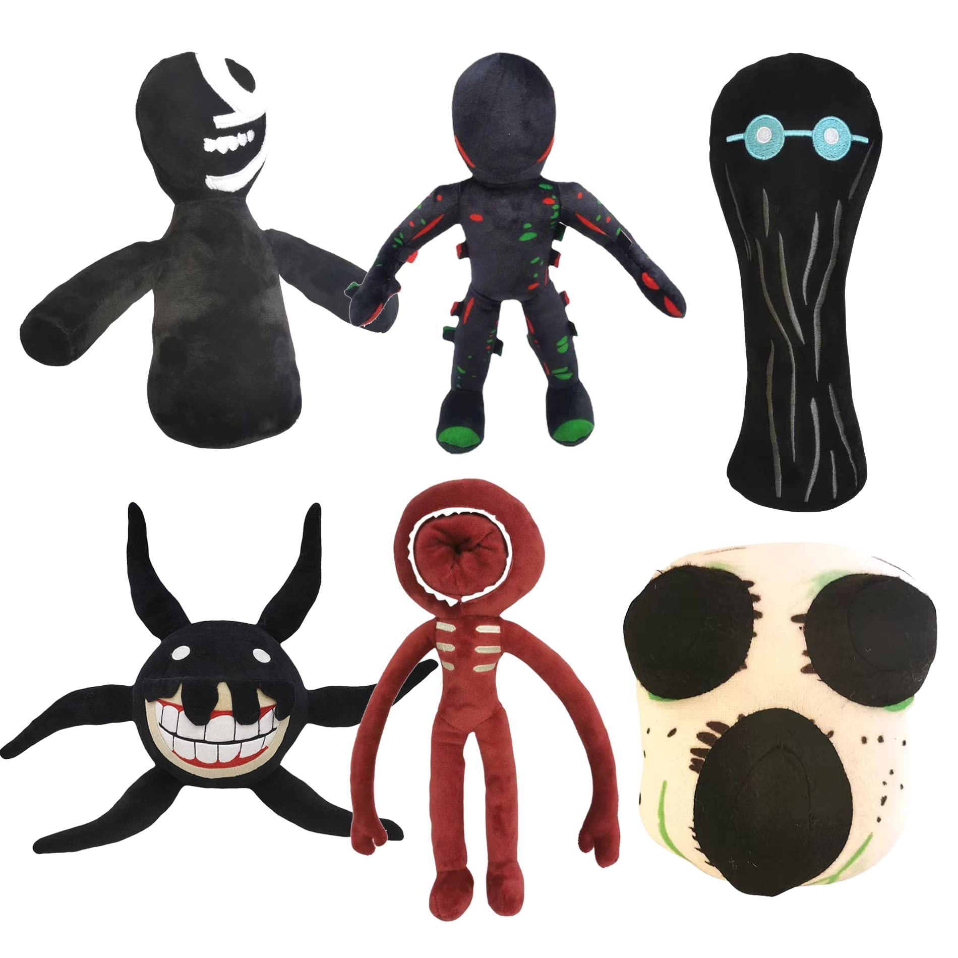 Xoerotk Doors Plush Set,6PCSPP Material Doors Short Plush Figure Jack Ambush halt Screech Glitch Toy Doll Gift