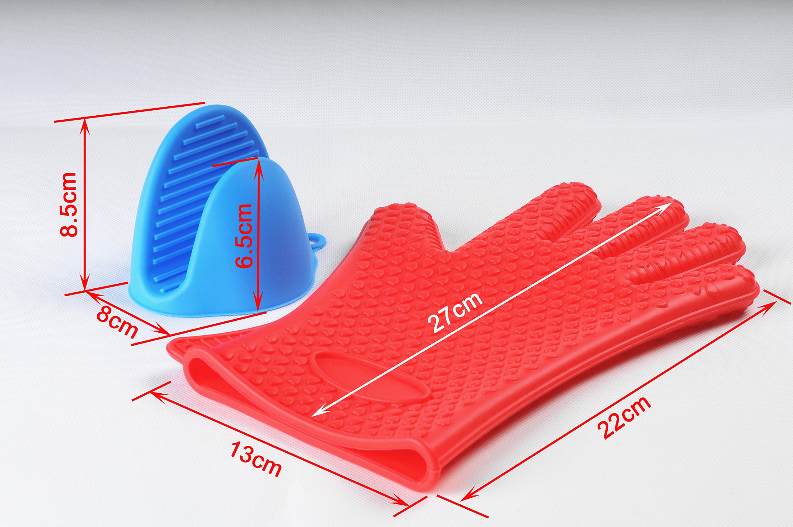 Sailing. Silicone Gloves/Mitts for BBQ Baking Cooking, Heat Resistant Barbecue Oven Cooking Grilling Mitts, Pot Holder (Set of 2, Blue)