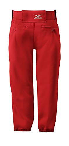 Mizuno Girls Youth Belted Low Rise Fastpitch Softball Pant, , Youth X-Large,Red