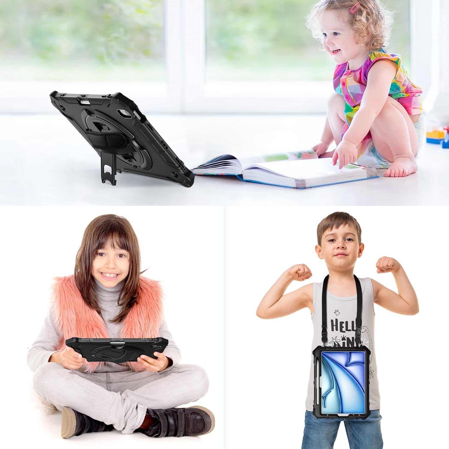 ZtotopCases for iPad 10th Generation Case 10.9 Inch, Shockproof Rugged Drop Protection Cover with 360° Rotatable Kickstand & Shoulder Strap & Pencil Holder for 10.9'' iPad Case 2022 Released, Black