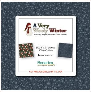 Material Maven 42 5 Inch Charm Pack A Very Wooly Winter by Benartex