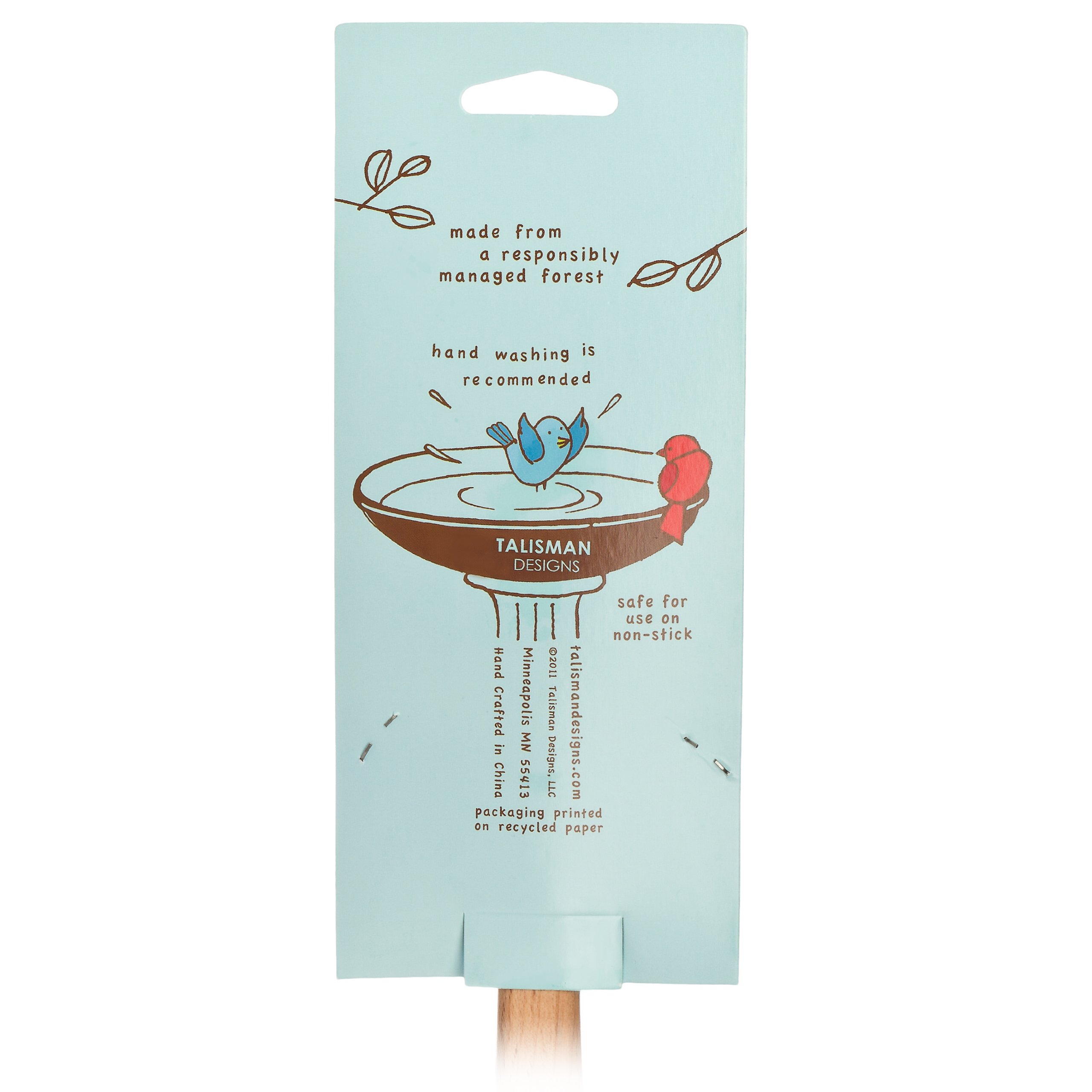 Talisman Designs Laser Etched Beechwood Mixing Spoon | Whimsical Nature Design | Wood, Kitchen Tool | Decorative Wooden Utensils