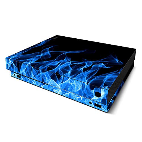Mcbazel Pattern Series Vinyl Decal Protective Skin Cover Sticker for Xbox One X Console & Controller (NOT Xbox One/Xbox One Elite/Xbox One S) - Blue Flame