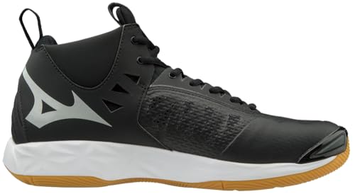 Mizuno Men's Wave Momentum Mid Volleyball Shoe, blacksilver, 7 D US