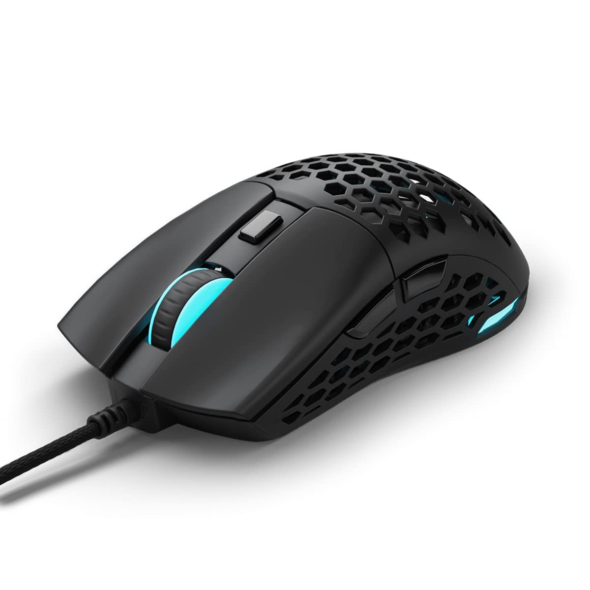 PWNAGE Ultra Custom Symm 2 RGB Gaming Mouse - Esports Flawless Professional PMW3389 Optical Sensor 16,000 DPI - Flexible Paracord Cable - 100% PTFE Skates (Honeycomb Sides, Wired, Black)