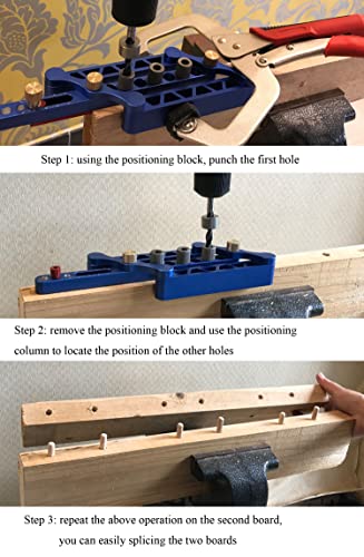 Update Self Centering Dowelling Jig Wood Dowel Hole Drilling Guide 1/4" 5/16" 3/8" Woodworking Positioner Locator