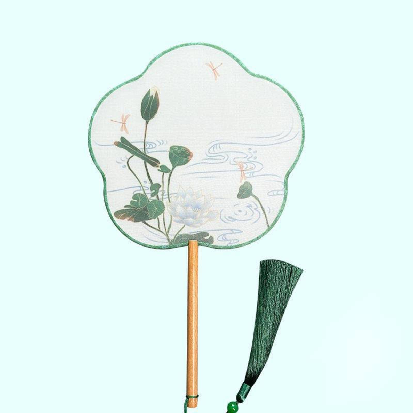 SAXTZDS Ancient Fan Fan Translucent Long Handle Group Fan Han Costume Costume Dance Fan Super Fairy Chinese Style Gift Special-Shaped Fan