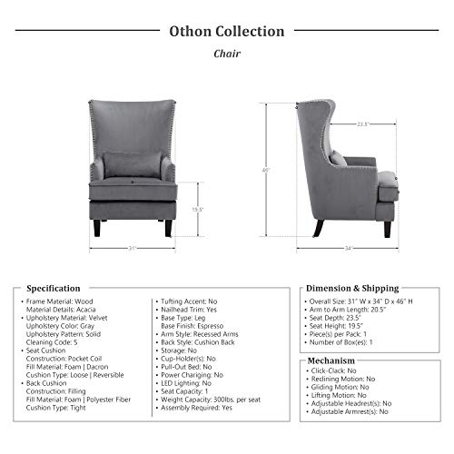 Lexicon Othon Accent Chair, Gray