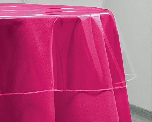 MB Home Heavy Duty Clear Plastic 70 Inches Round Tablecloth PVC Table Protector/Clear Waterproof Plastic Tablecloth, Kitchen Dining Room Wooden Furniture Protective Cover (70" Round)