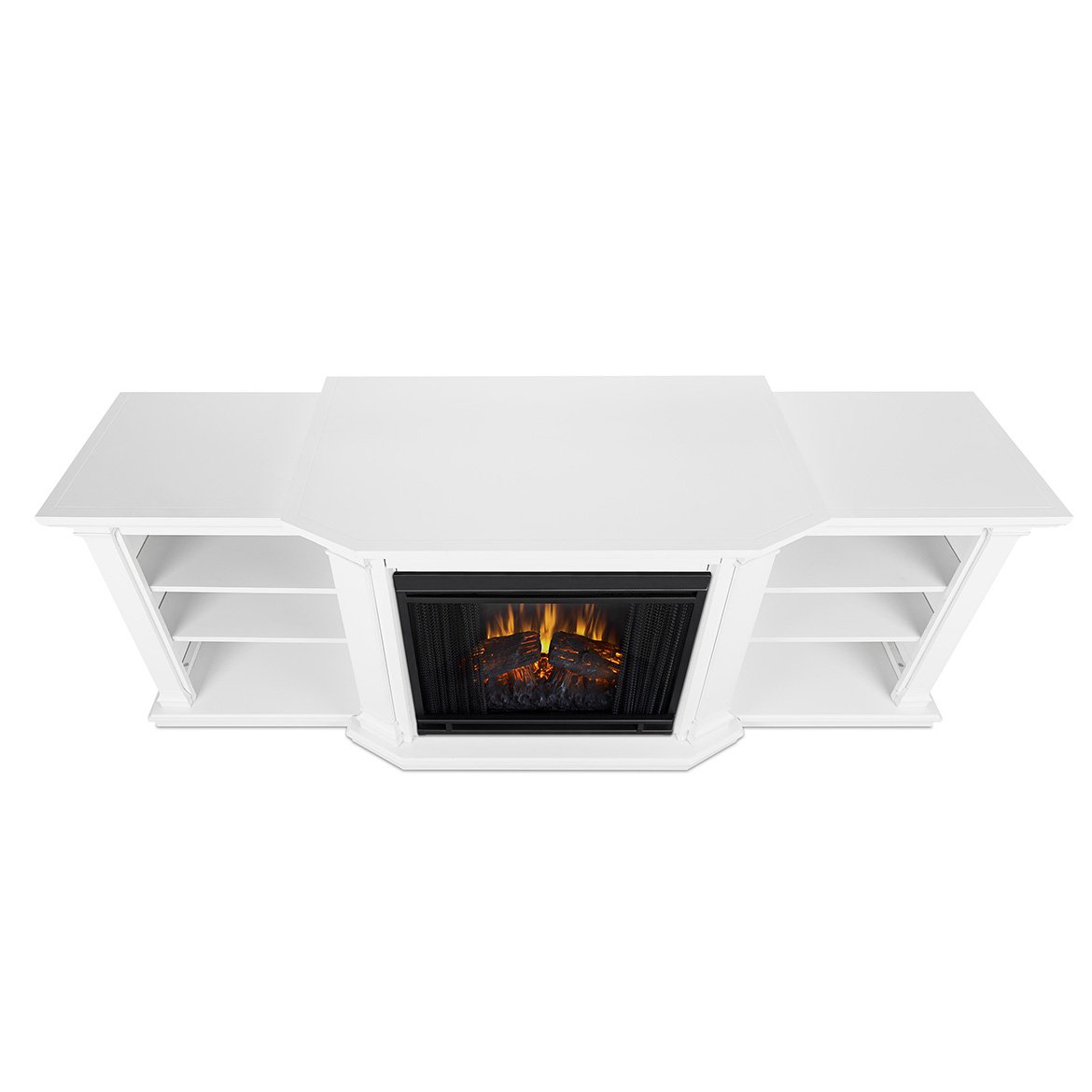 Real Flame 7930E-W Entertainment Valmont Electric Fireplace in White, Large