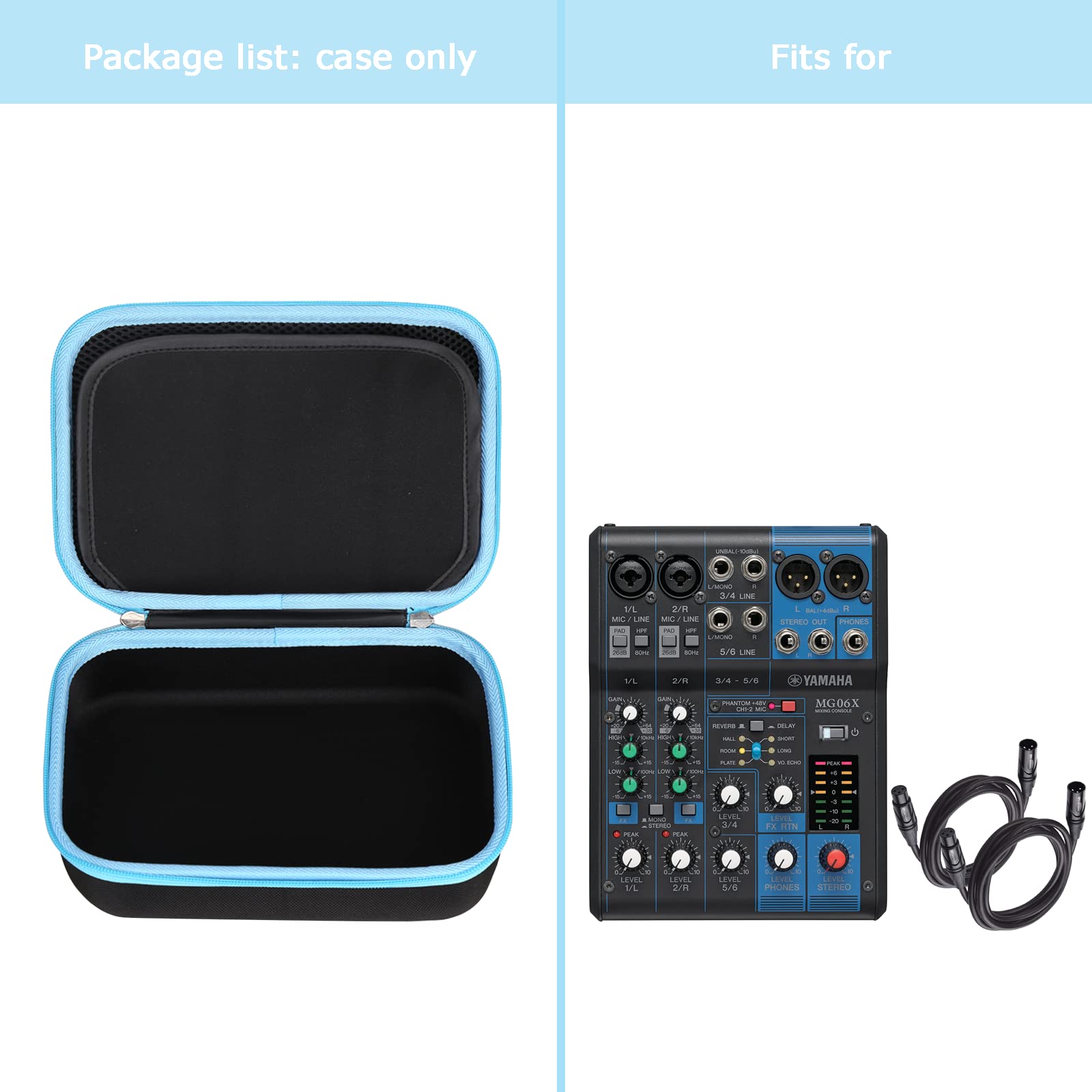 Tourmate Hard Storage Case Compatible for YAMAHA MG06X MG06 6-Input Stereo Mixer, Protective Hard Shell Carrying Bag