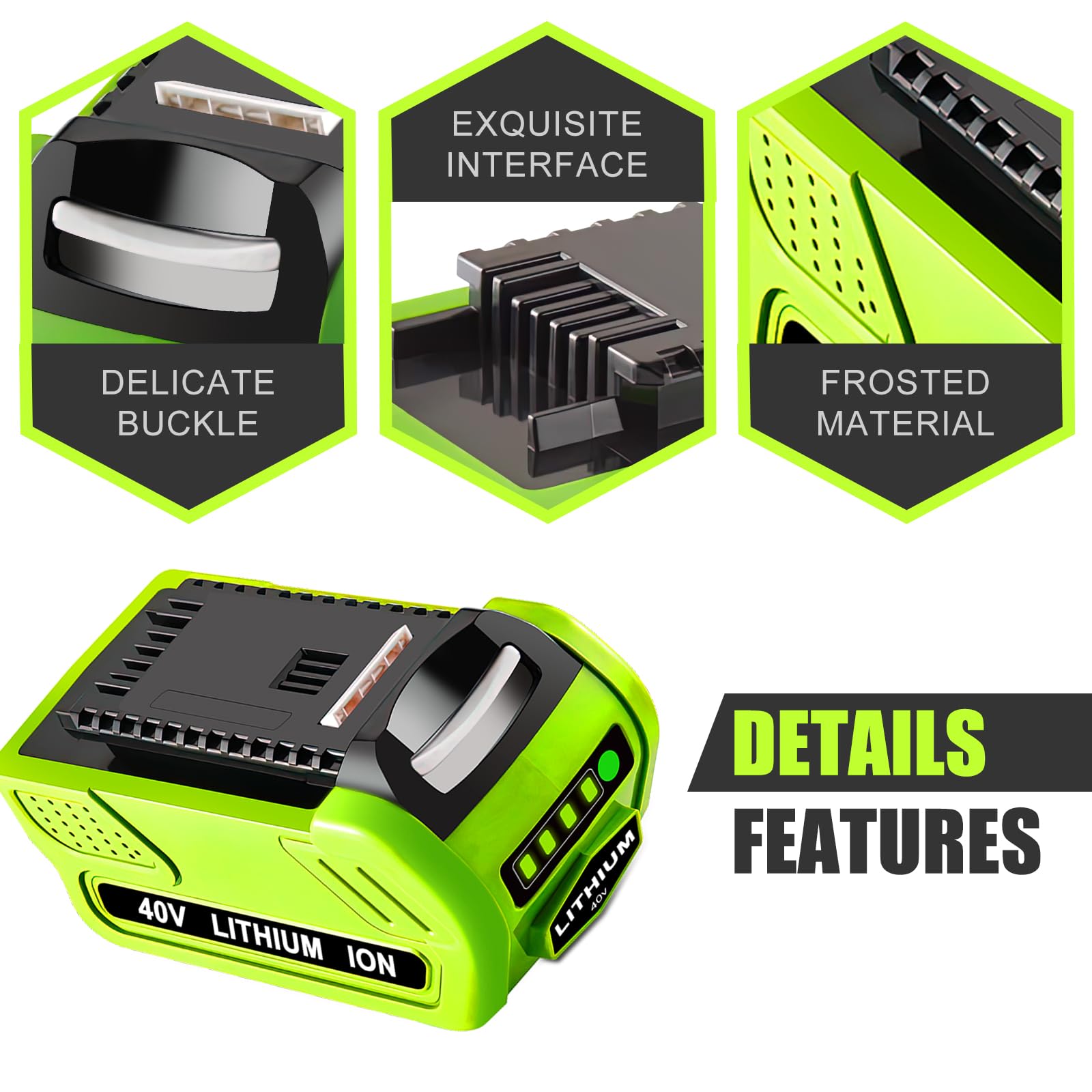 Munikind 6000mAh Lithium Replacement Battery for GreenWorks