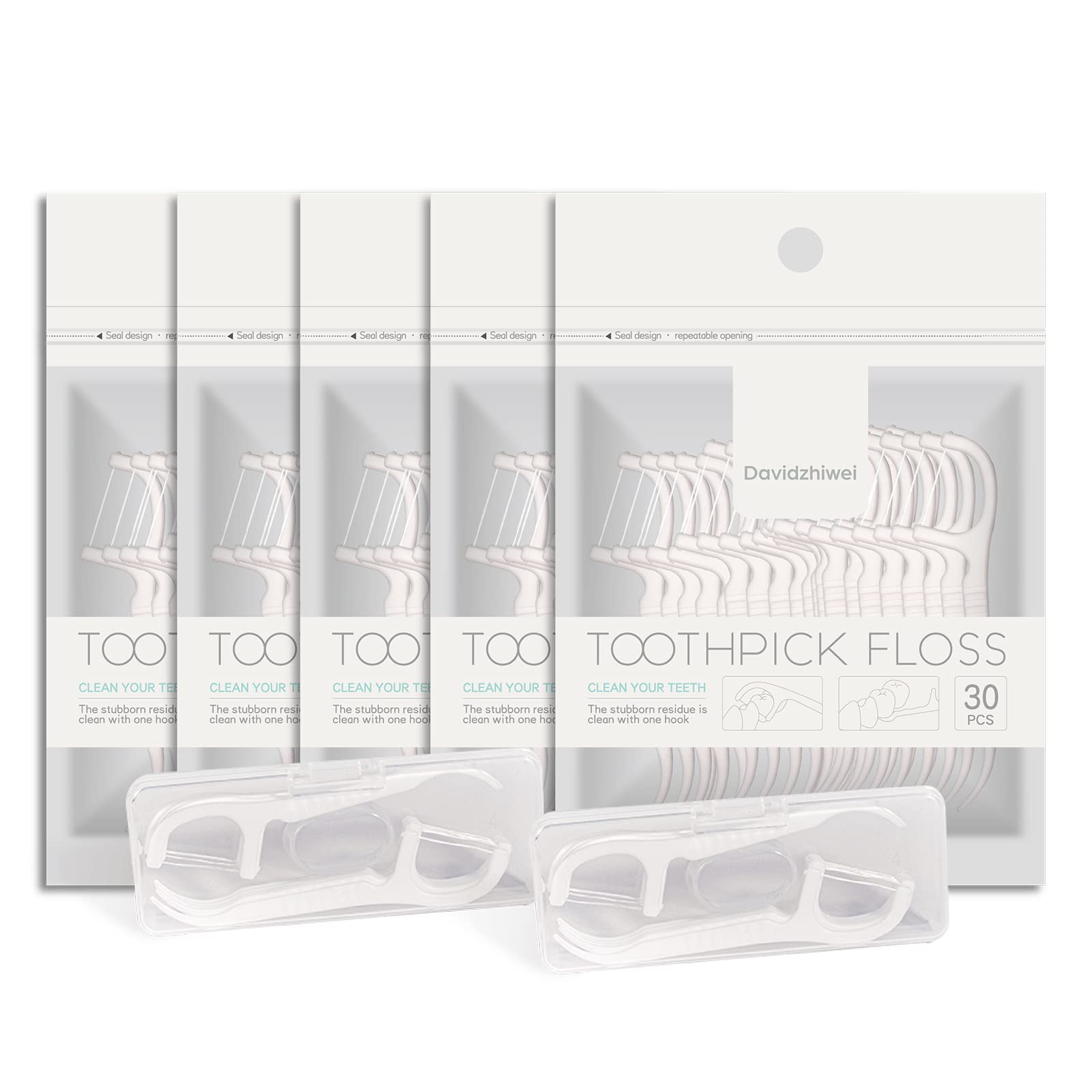 Triple Clean Advanced Clean Floss Picks, No Break & No Shred Floss,Pro-Health Dental Floss, Deep Clean,30 Count(Pack of 5)(buy5 get 2 Free)