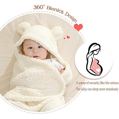 Nunibum Baby Swaddle Blanket Boys Girls Cute Cotton Plush Receiving Blanket Newborn Sleeping Wraps for 0-6 Months
