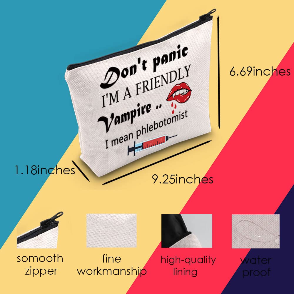 MNIGIU Phlebotomist Cosmetic Makeup Bag Phlebotomy Technician Gift I Mean phlebotomist Zipper Pouch Bag For Technician Hematologist Nurse (phlebotomist bag)