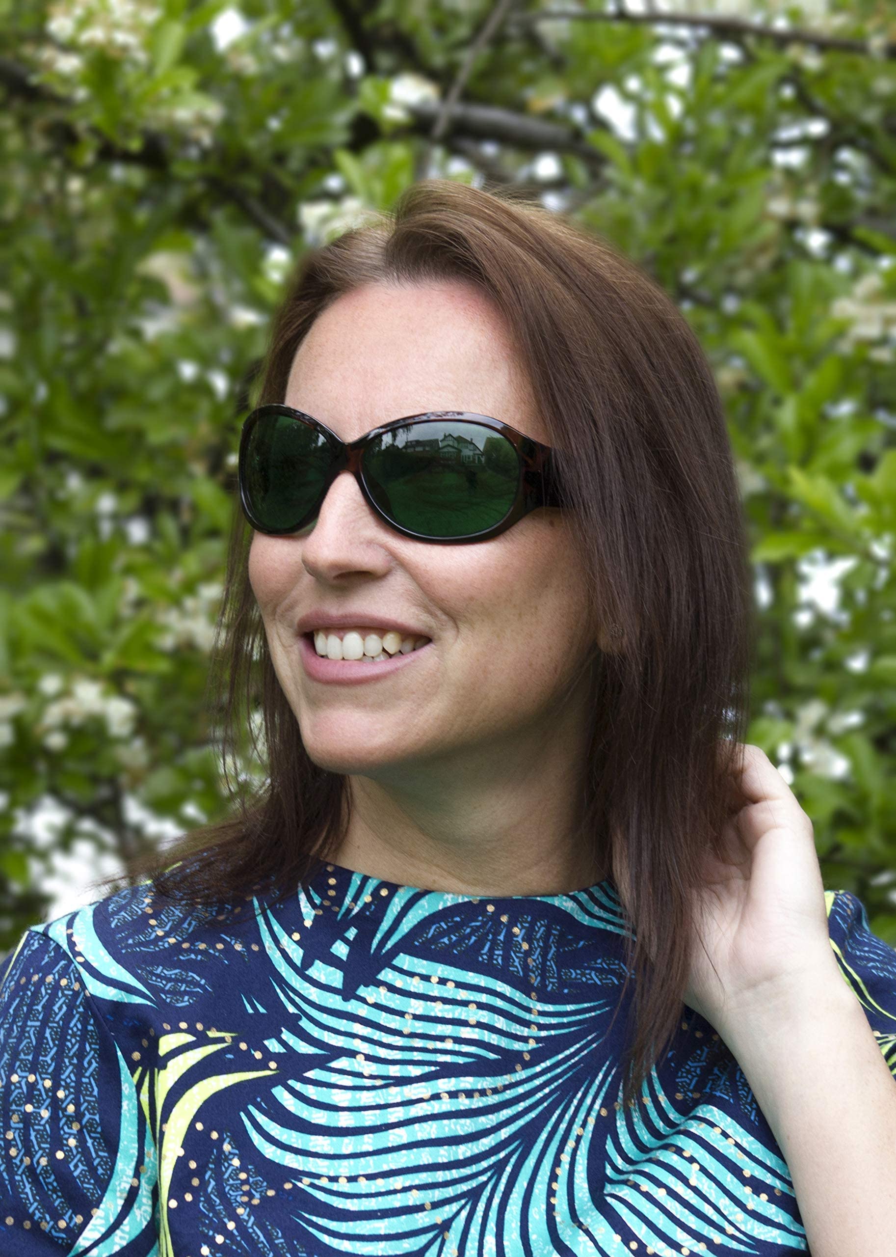 MigraLens Migraine Relief Glasses Women's Frame, Purfect Style | For Chronic Light Sensitivity | Green Lenses