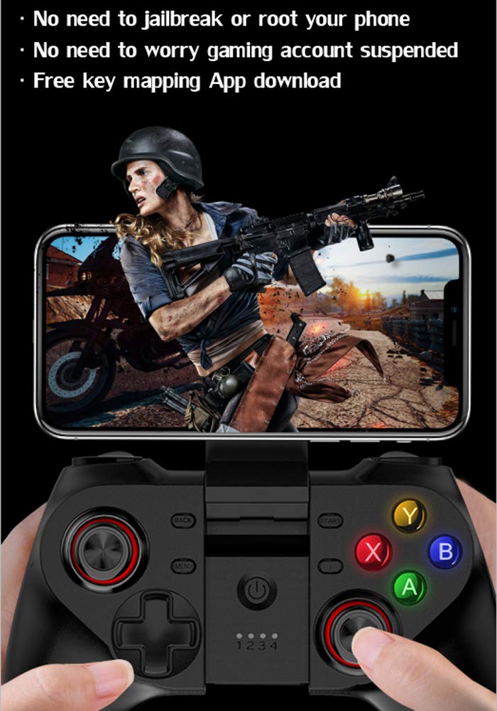 Mobile Game Controller, Megadream Wireless Key Mapping Gamepad Joystick Perfect for PUBG & COD, for Android Samsung Galaxy HTC Other Phone & Tablet - Do Not for iOS