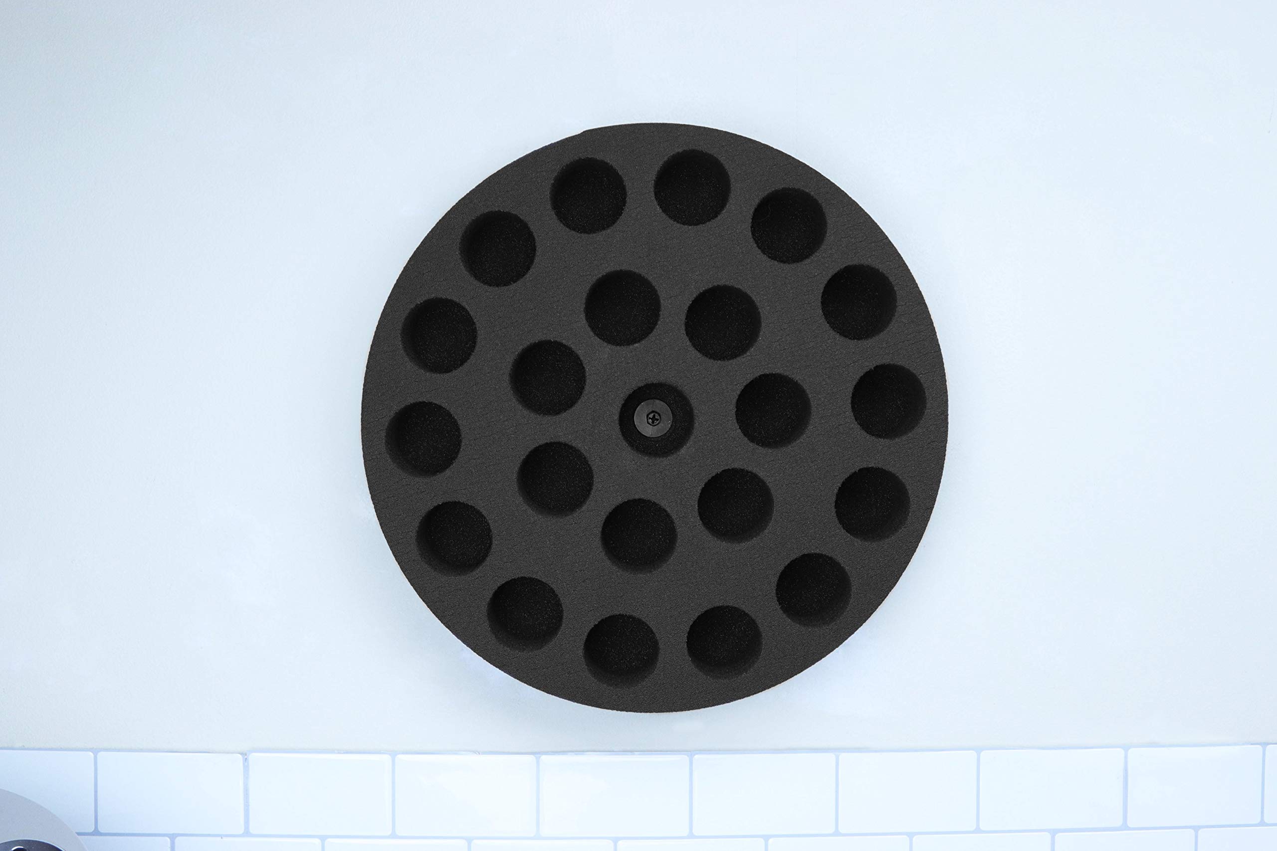 Polar Whale 2 Coffee Pod Wall Mount Hanging Organizers Round Storage Tray Compatible with Keurig K-Cup for Kitchen Home Office Display Stand Waterproof Washable Black Foam 22 Compartment