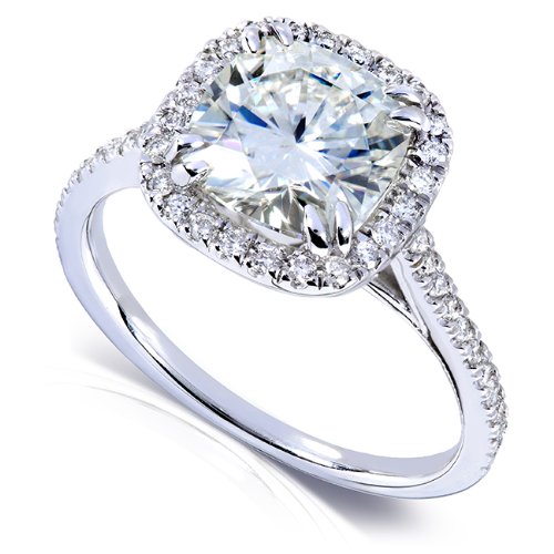 Kobelli Cushion-cut Moissanite Engagement Ring 2 1/4 CTW 14k White Gold (7.5mm)