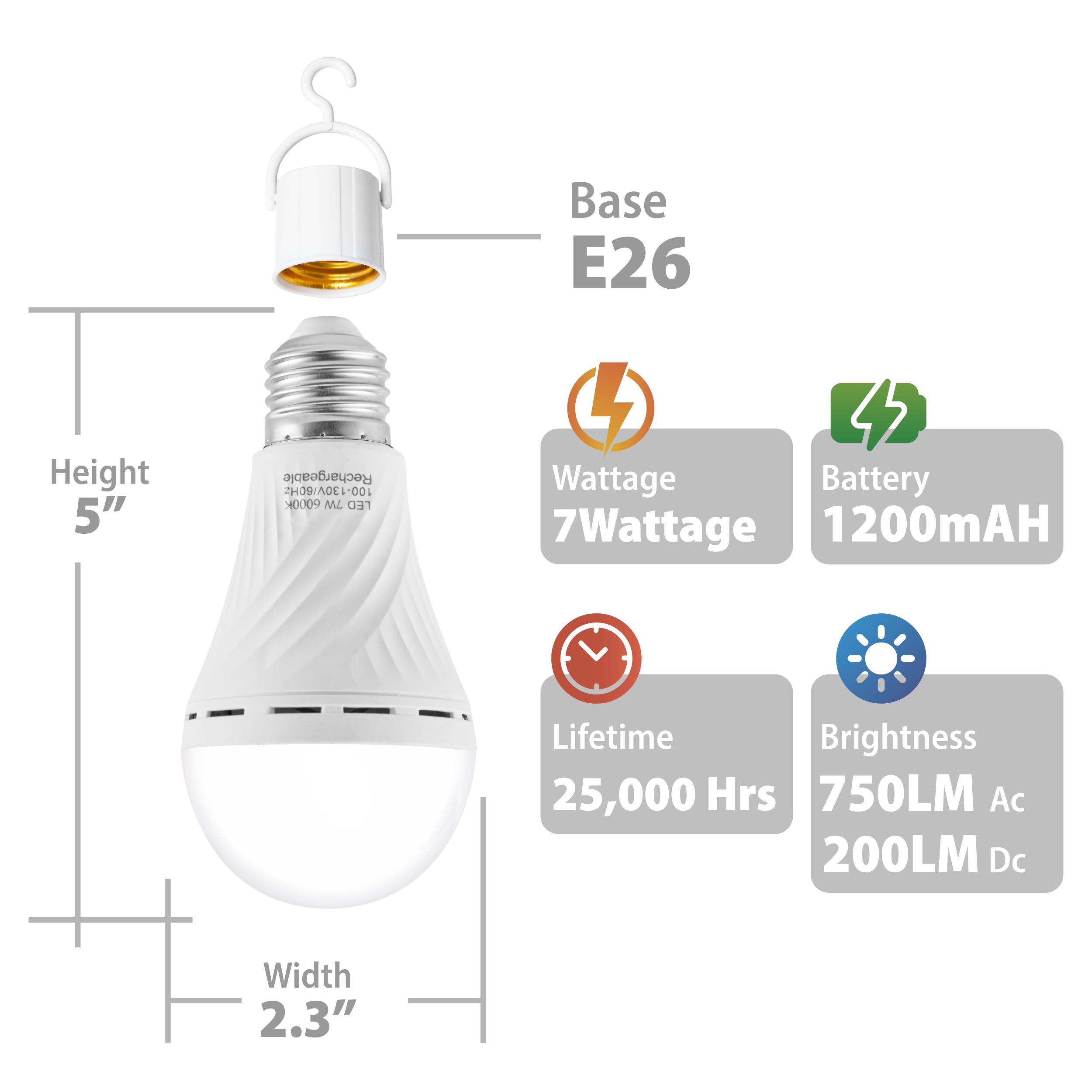 Percompile PAR20 LED Light Bulbs, 50W Halogen Equivalent, Recessed Light Bulbs, Flood Lights Indoor, Non Dimmable, 6000K Daylight White 7W 850Lumen