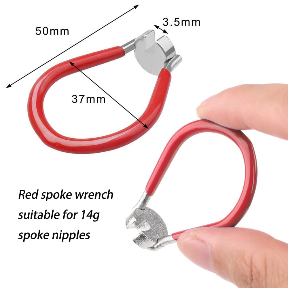 Saipe 3pcs Bike Spoke Tool Bicycle Spoke Wrench Bike Rim Truing Tool Correct Kit Cycling Pocket Tools for Adjust Bicycle Wheel Tension