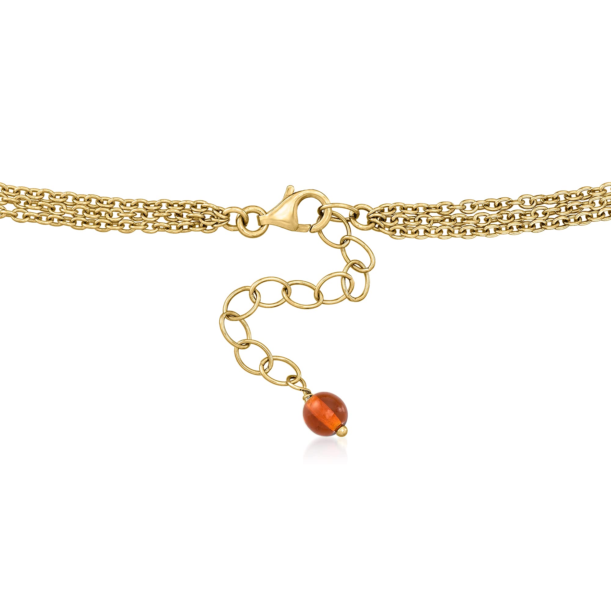 Ross-Simons Italian Leopard-Print Murano Glass Multi-Strand Necklace in 18kt Gold Over Sterling. 18 inches