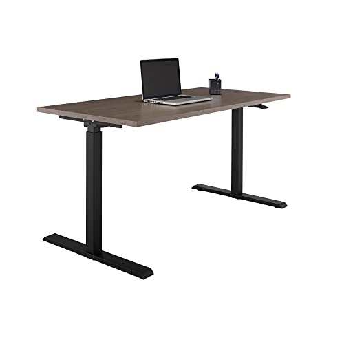 RealspaceĀ® Magellan 60"W Pneumatic Height-Adjustable Standing Desk, Gray